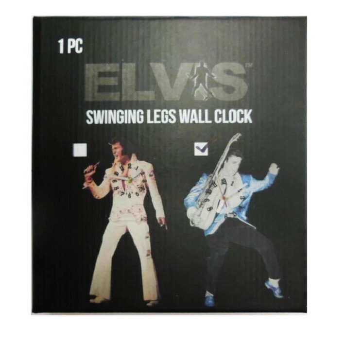 New Elvis Presley Swinging Legs Wall Clock NIB Blue Suede Shoes Home ...
