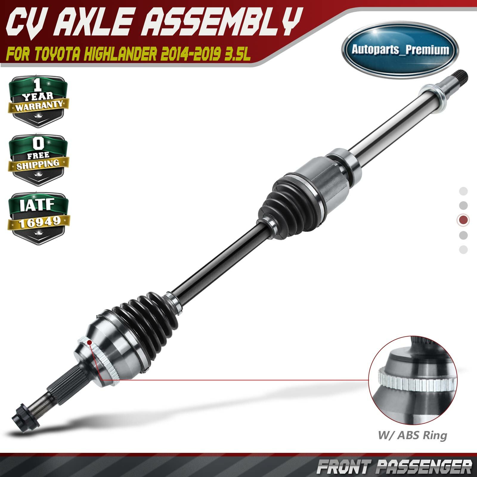 Front Right RH CV Axle Assembly for Toyota Highlander 2014 2015-2019 ...