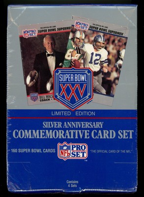 1990 Pro Set Super Bowl Silver Anniversary Football Set Box Factory ...
