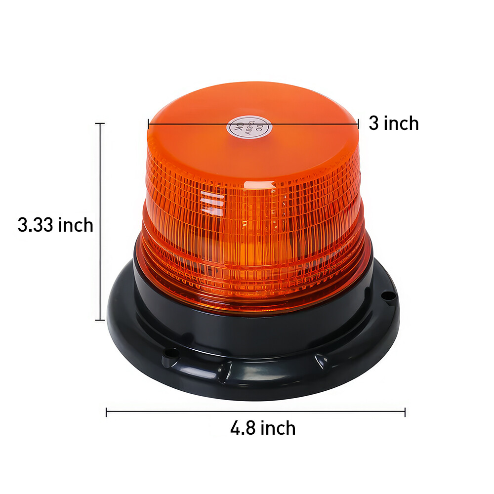 30 LED Amber Flashing Rotating Beacon Strobe Alarm Warning Light 12/24V ...