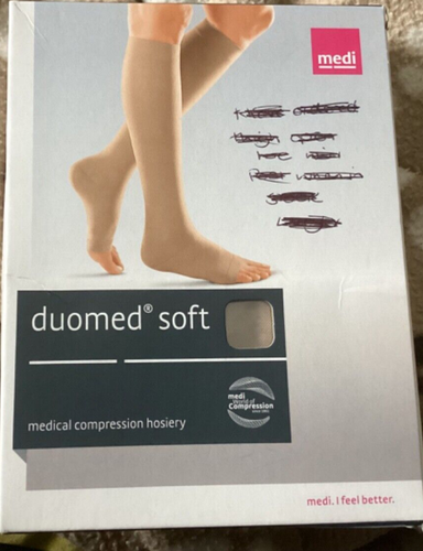 MEDI DUOMED SOFT LEG CALF LENGTH COMPRESSION LYMPHEDEMA OPEN TOE SOCKS SIZE S | eBay UK