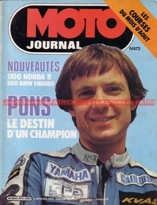MOTO JOURNAL 472 Patrick PONS HONDA CB 400 Hawk BMW R80 GS Salon ...