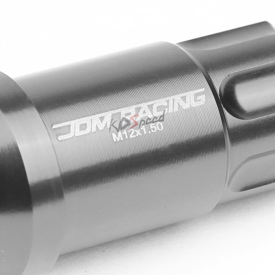 20x Aluminum Gun Metal M12x1.5 25mmOD 50mm Lug Nuts+Key for Conical ...