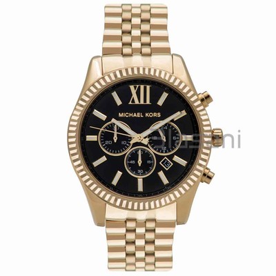 Michael Kors Original MK8286 Men's Stainless Steel Gold-Tone Black ...