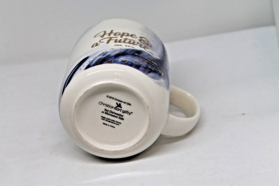 Christian Art Gifts-White w/Multi-Color Coffee Mug "Hope & A Future ...