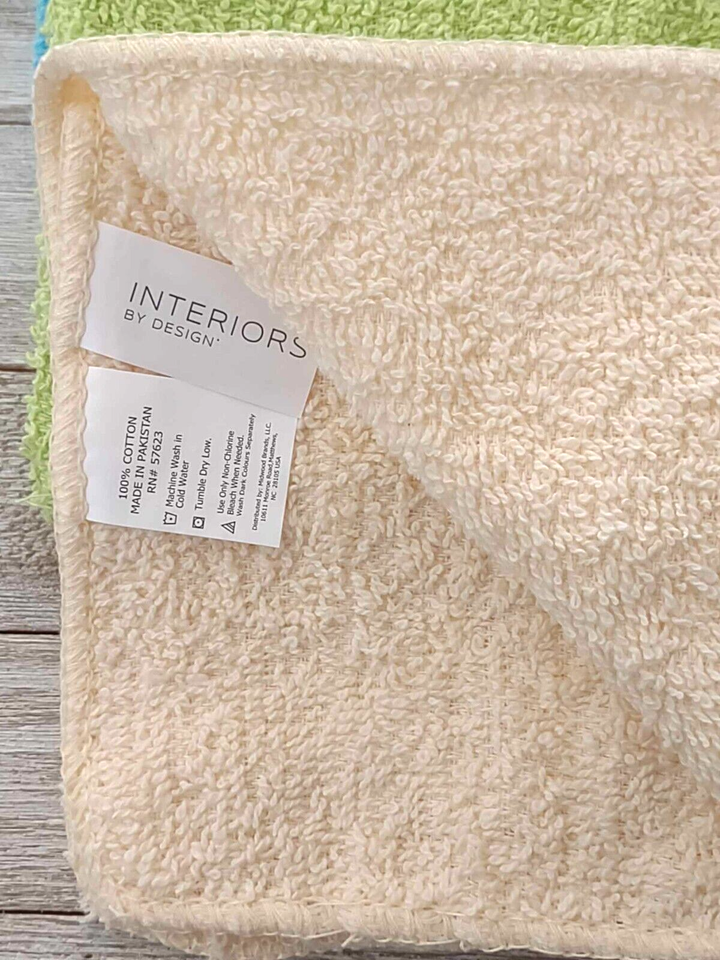 Interior By Design Multi-Color Wash Cloths 6 Pc. 12" x 12" | eBay