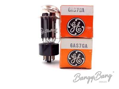 2 Vintage General Electric 6AS7GA/6N13S Low-mu Twin Triode Tube Valve ...