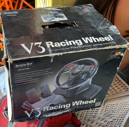 InterAct V3 Racing Wheel & Pedals * Playstation PS1 * PS2 Game Console ...