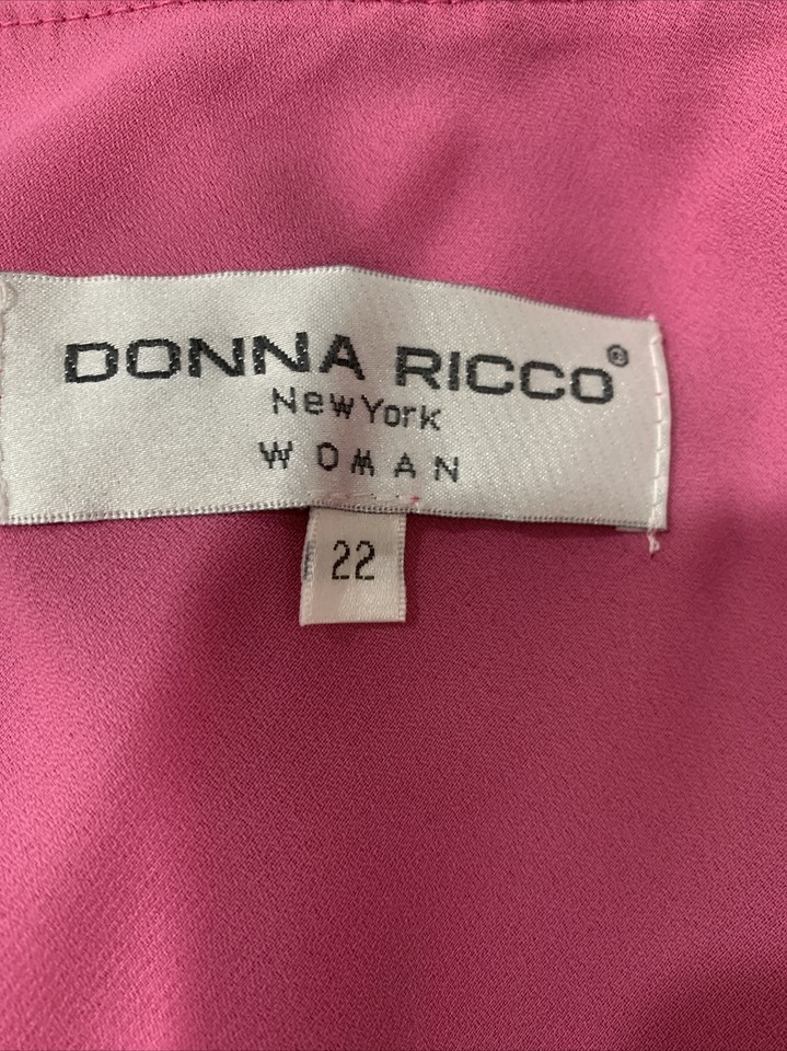 DONNA RICCO WOMEN'S PLUS - 2 PIECE LINED FLORAL SET - PINK - SIZE 22 ...