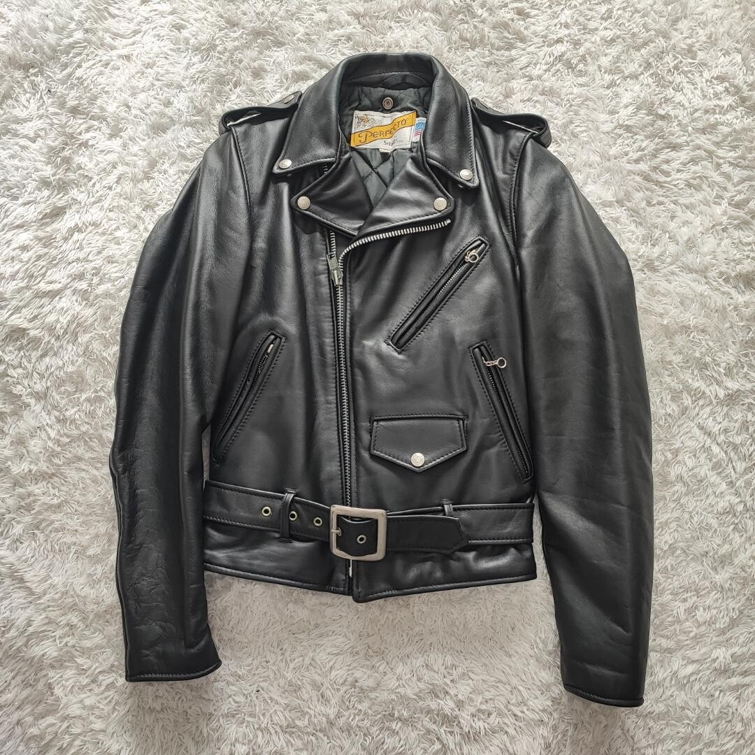 Schott Perfecto Double Leather Riders Jacket Size 32… - Gem
