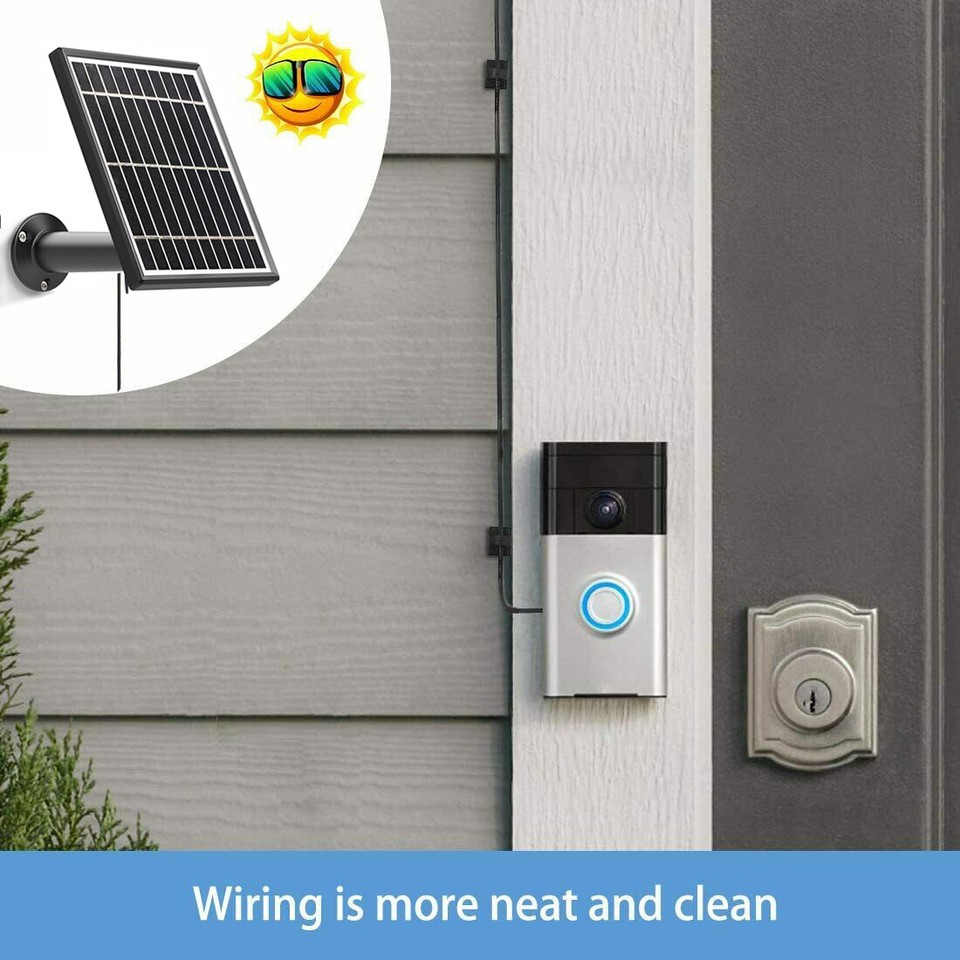 Solar Panel for Ring Video Doorbell 1(1st Gen)3.5W Output,Aluminum ...