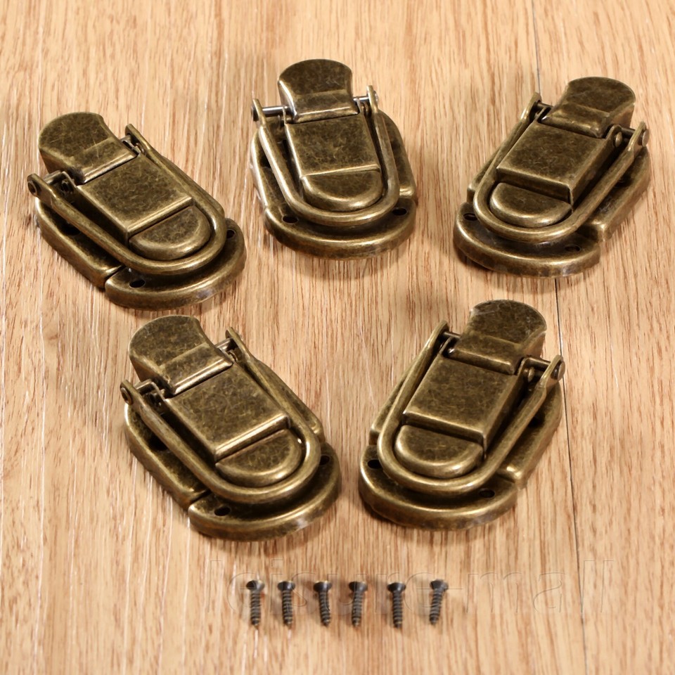 Retro Brass Box Latch Hasps Jewellery Wine Gift Box Chest Case Lock ...