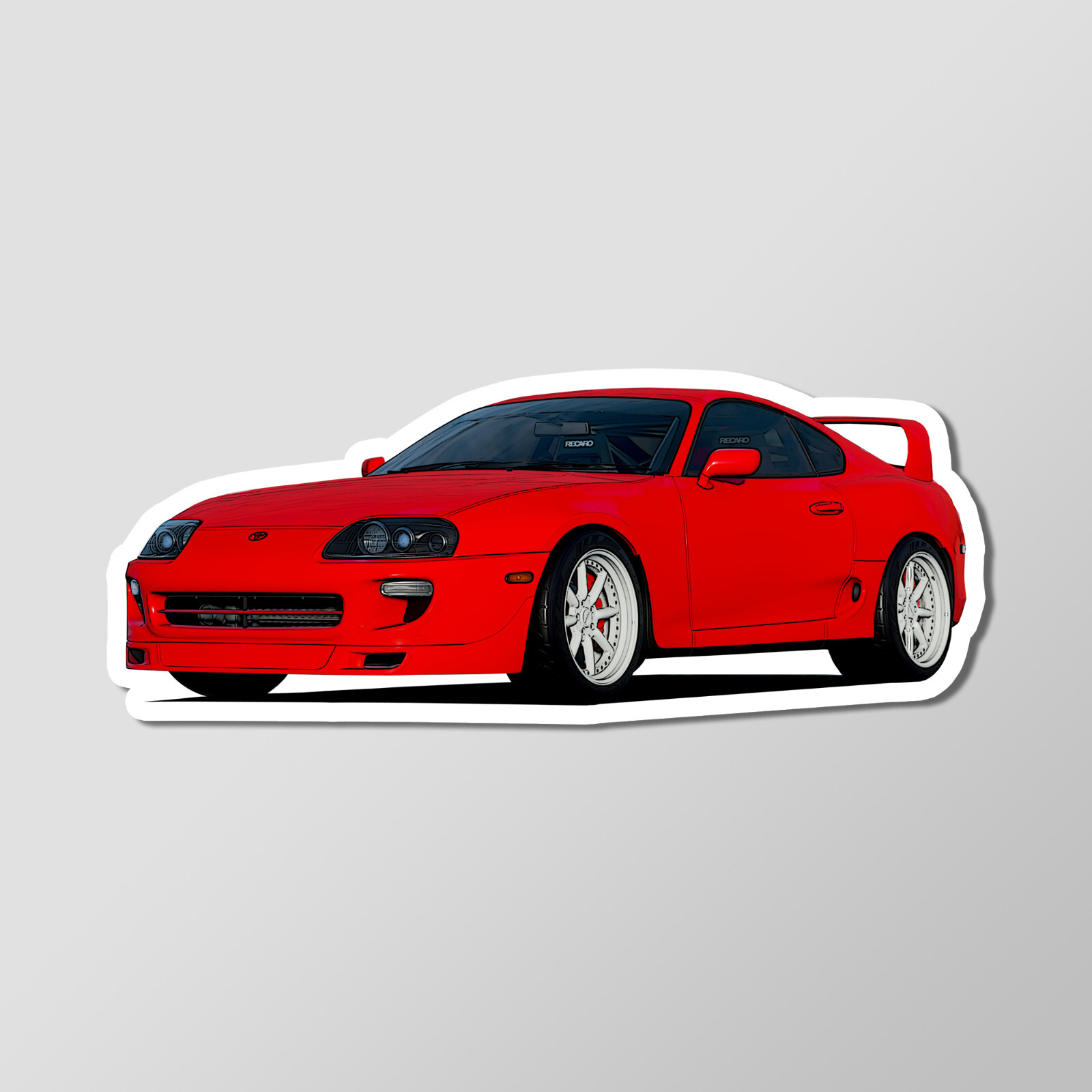 Red Supra MK4 Mark 4 JDM Classic Car Vinyl Laptop Desktop Glossy ...