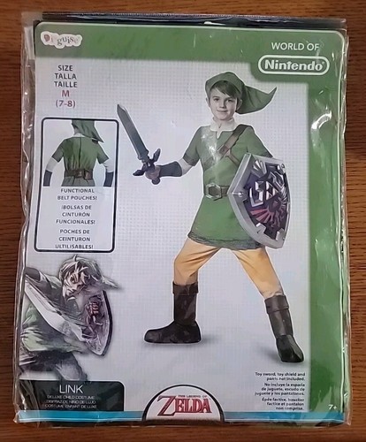 Legend of Zelda Link Child Size M 7-8 Nintendo Games Costume Halloween ...