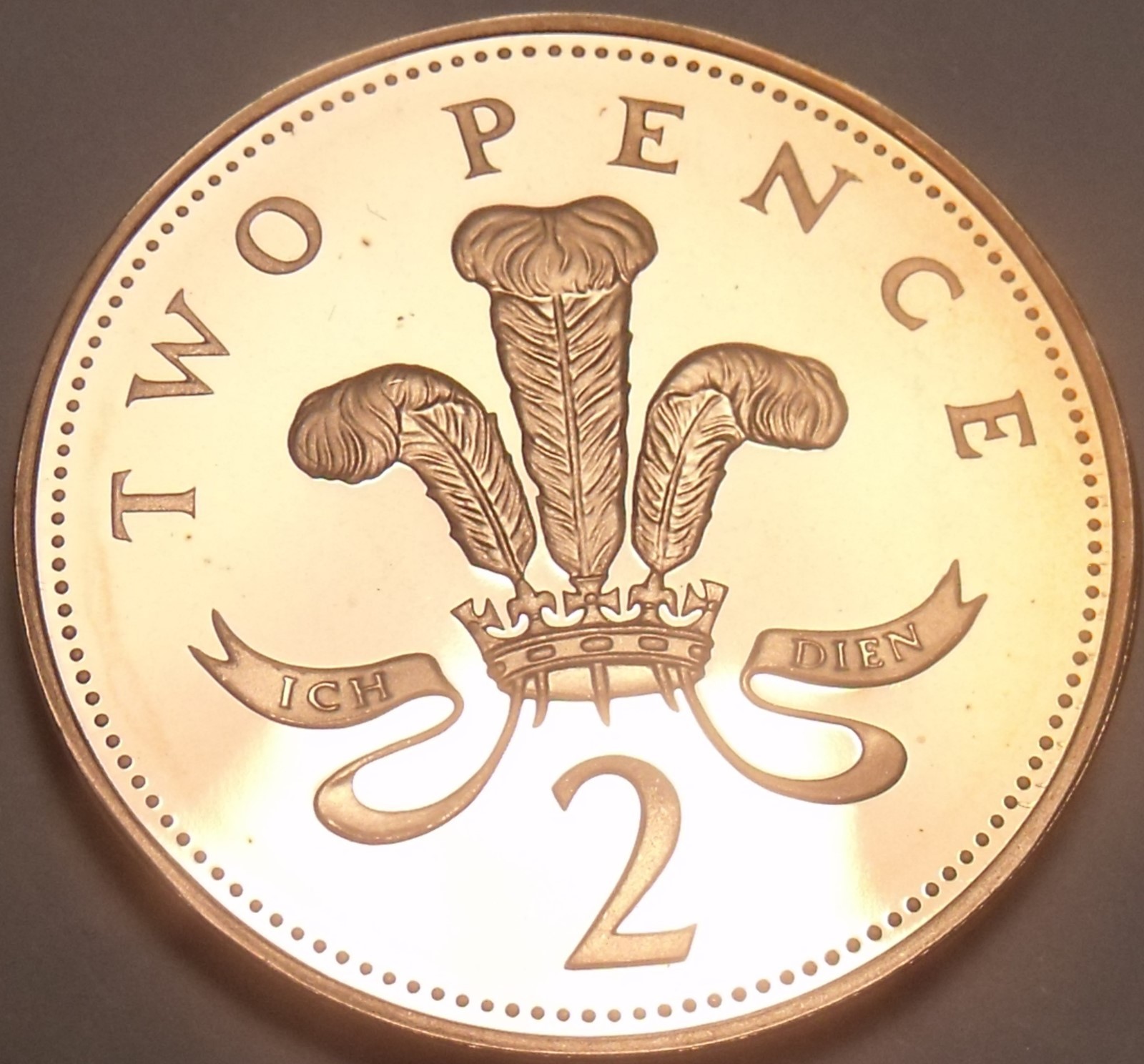 Great Britain 2 Pence, 1989~Gem Cameo Proof~100,000 Minted~Welsh Plume ...