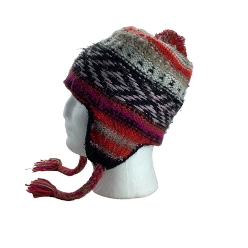 Peruvian Alpaca Blend Knit Chullo Winter Trapper Hat Women One Size ...
