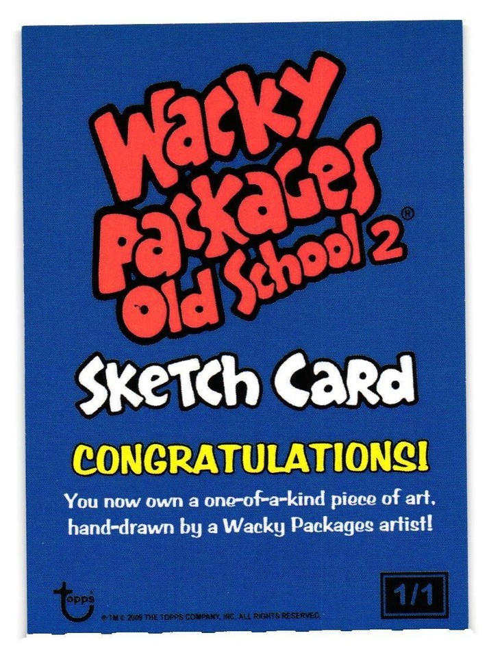 2010-12 Topps Wacky Packages: Old School Series 2 3 4 Pick Your Sketch ...