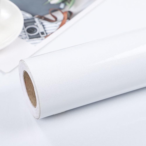 White Gloss Self Adhesive Wallpaper 60cm x 10m Peel & Stick Vinyl Wrap ...