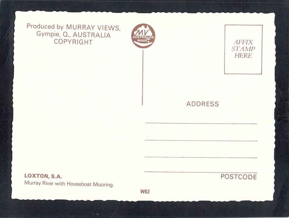 F2770 Australia SA Loxton Murray River Houseboat Mooring MV postcard ...
