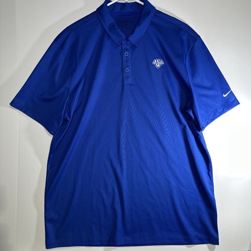 NWT Nike Dri-Fit Embossed Tri-Blade XL Blue Polo #838964 Embroidered ...