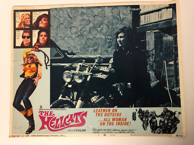 1968 THE HELLCATS Original Movie Window Card Sexploitation Women Bikers ...