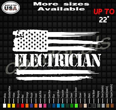 Electrician American Flag Vinyl Decal Sticker | Electrician Truck ...