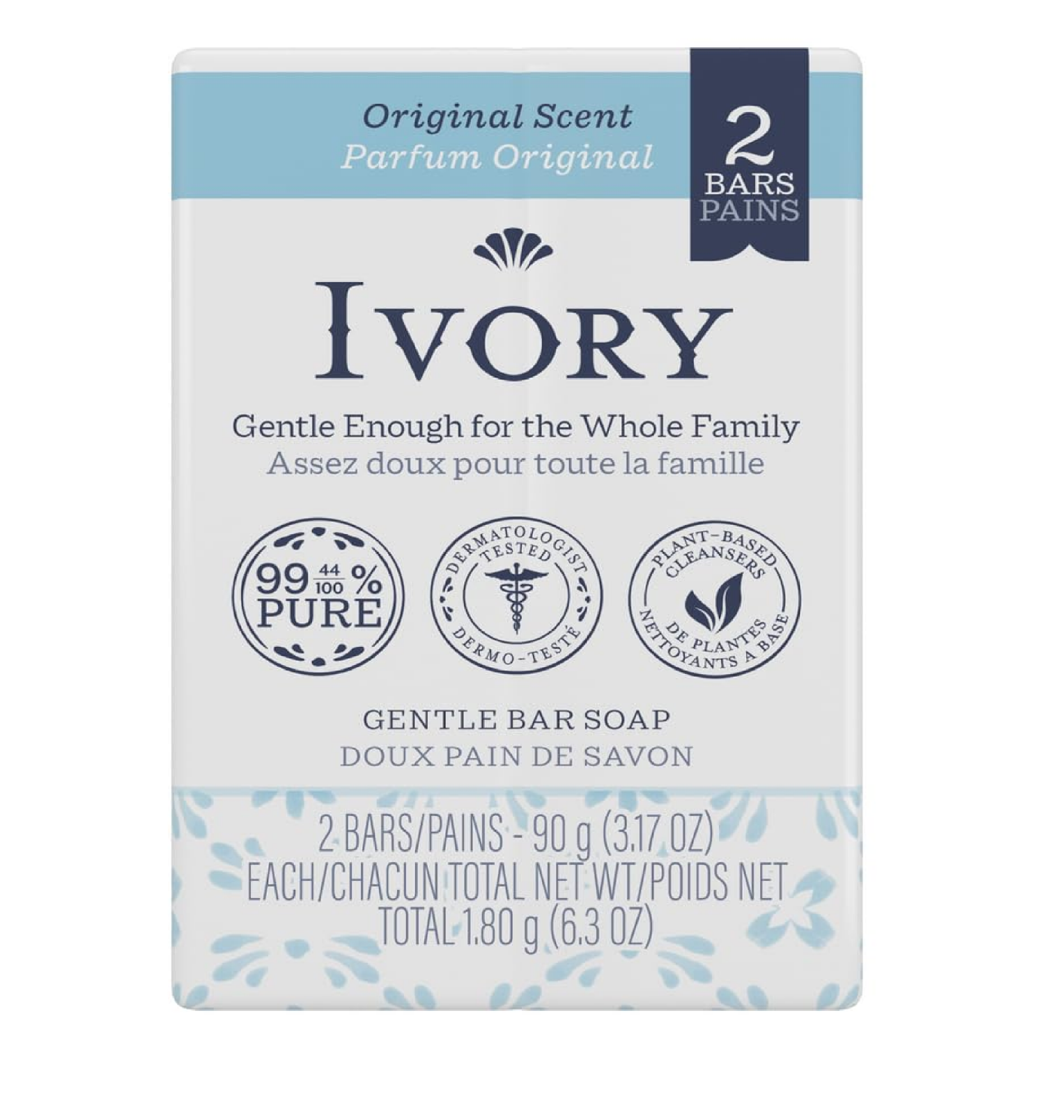 Ivory Gentle Bar Soap Original Scent 3.17 Oz., 2 Count | eBay