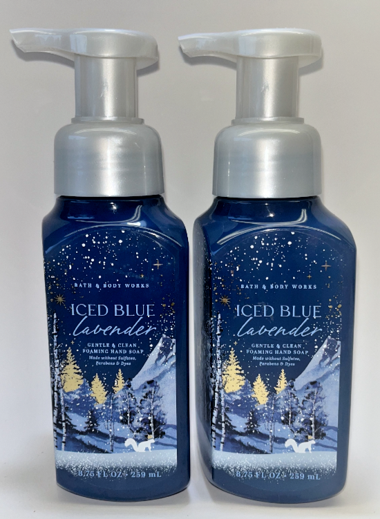 2 Iced Blue Lavender Gentle Foaming Hand Soap Bath & Body Works 8.75 fl ...