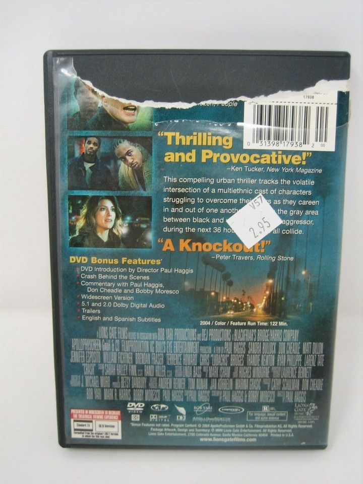 crash dvd sandra bullock matt dillon don cheadle ludacris larenz tate ...