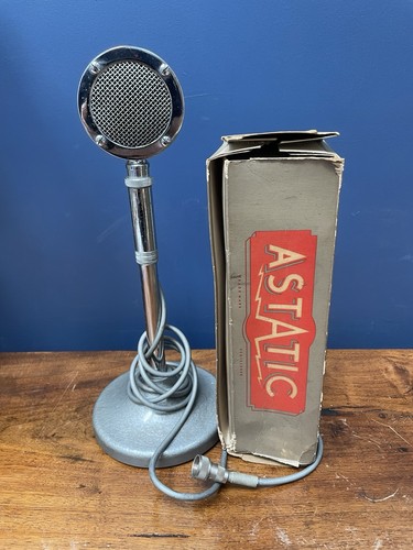 Astatic 50s D-104 Microphone Vintage E5G Stand Belden Cord Original Box ...