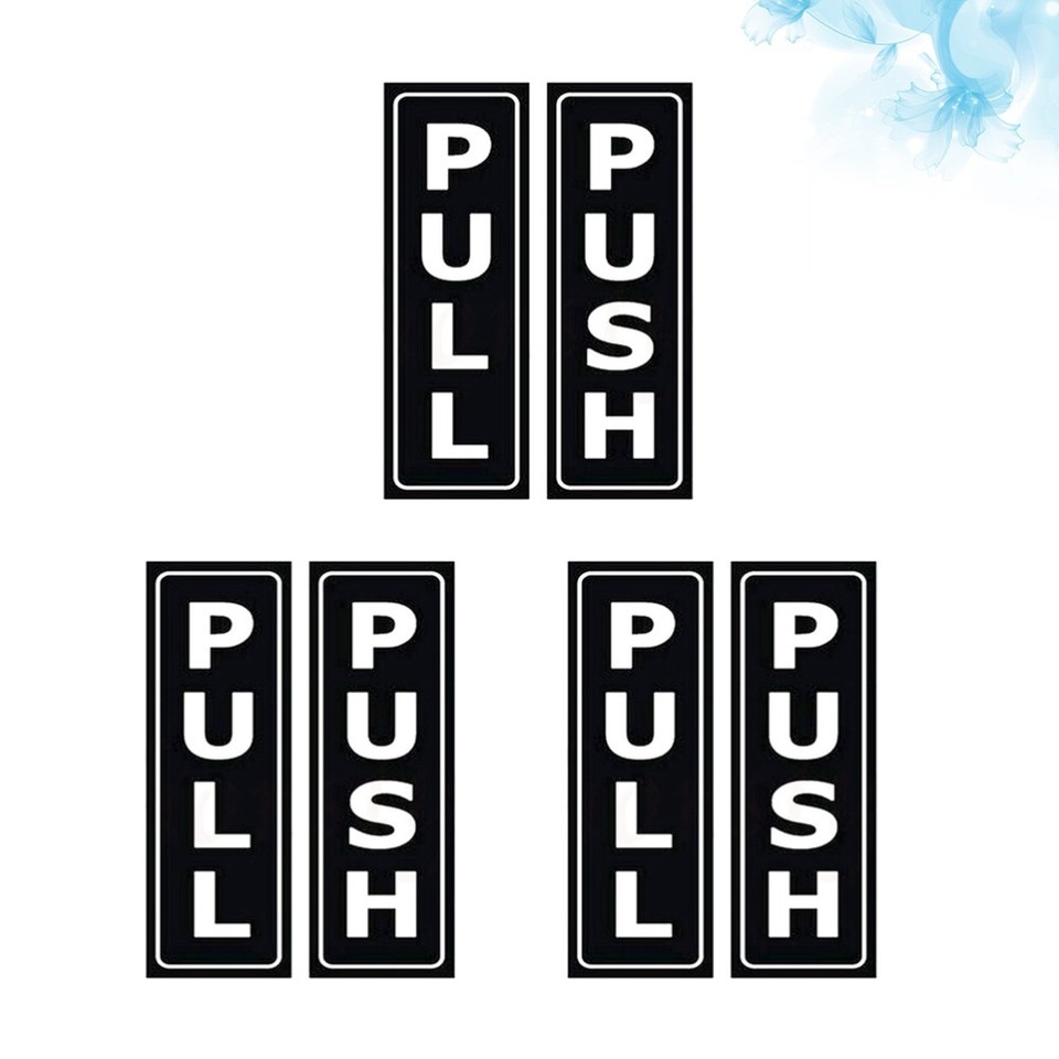 6 Pcs Push Vinyl Decals Push Adhesive Sticker Push Vinyl Sign | eBay UK