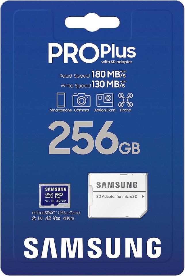 SAMSUNG PRO PLUS 256GB 512GB 1TB MicroSDXC A2 V30 U3 HD 4K Micro SD ...