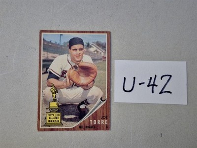 #1962 TOPPS #218 JOE TORRE ALL-STAR ROOKIE BASEBALL CARD HOF PLAYER LOT ...