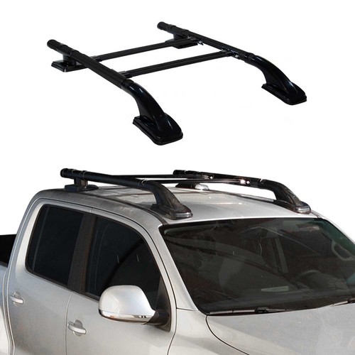 For 2019-2023 Ford Ranger Double Cab Top Roof Rack Side Rails Alu Black ...