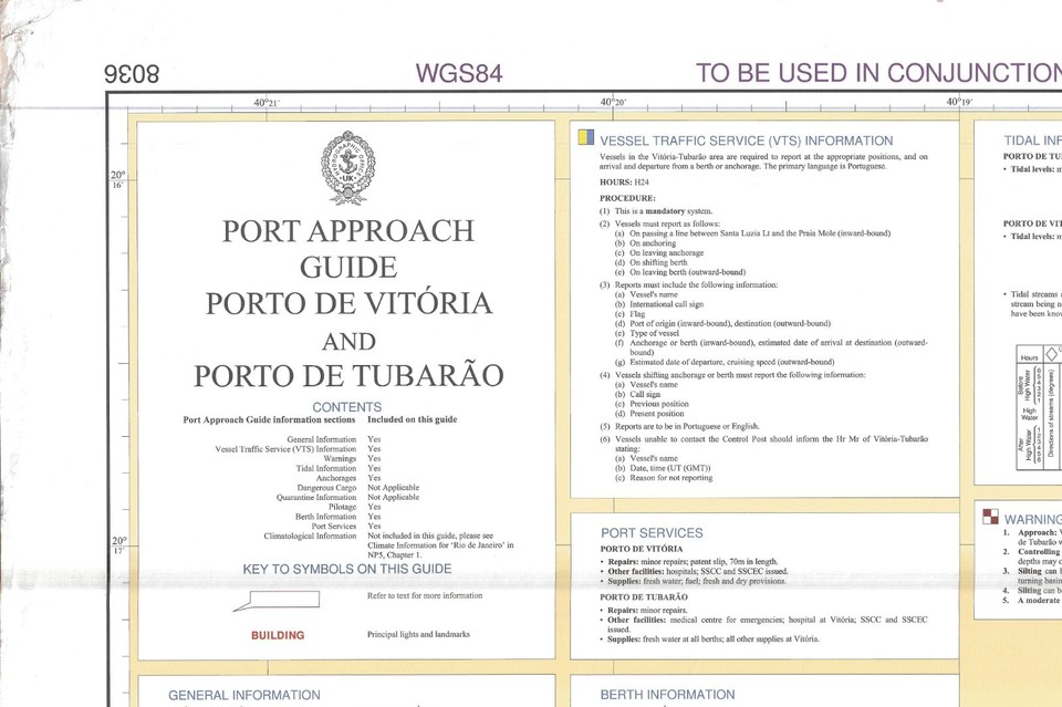 8036 Port Approach Guide Porto De Vitoria De Tubarao Chart Map Marine ...