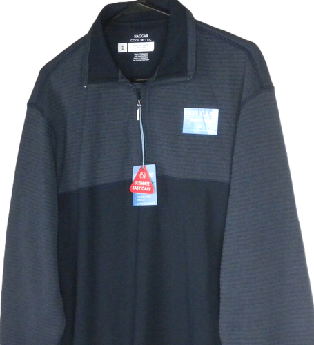 Haggar Cool 18 Tec Men's Midnight Heather Gray Quarter Zip Pullover ...