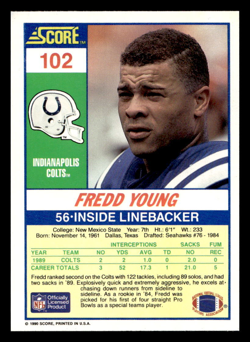 1990 Score - #102 Fredd Young for sale online | eBay