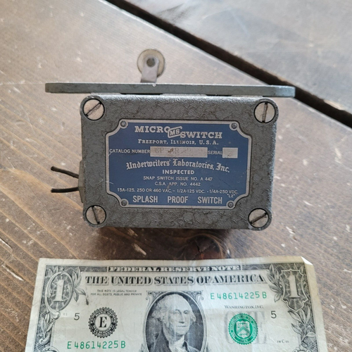 Vtg Micro MB Switch Catalog No. OP-AR Splash Proof Switch Industrial ...
