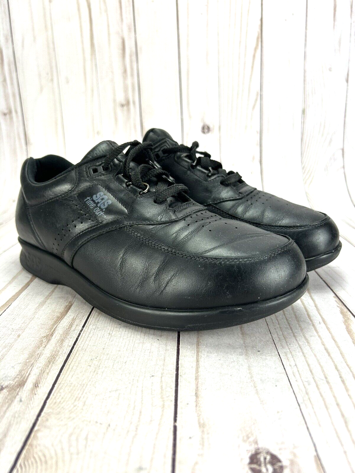 SAS Time Out Shoes Walking Comfort Diabetic Orthopedic Black Leather ...