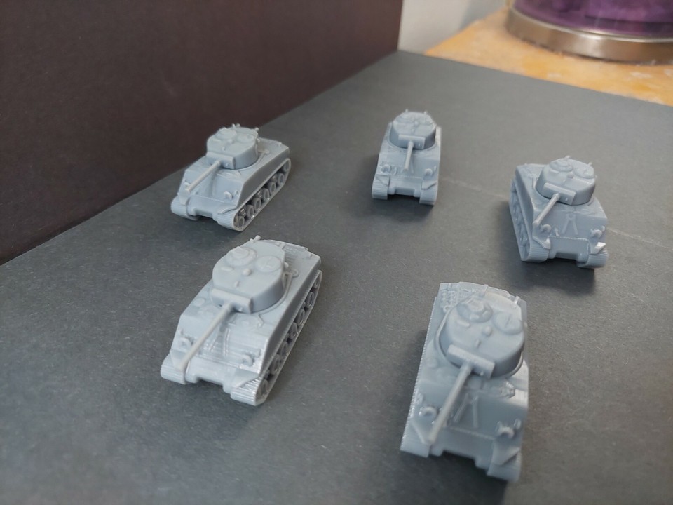 HO Scale U.S. M4a3 76mm Sherman Tank Platoon lot X5 resin 1/87th Scale ...