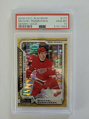 2018-19 Michael Rasmussen OPC O-PEE-CHEE Platinum Seismic Gold Rookie ...
