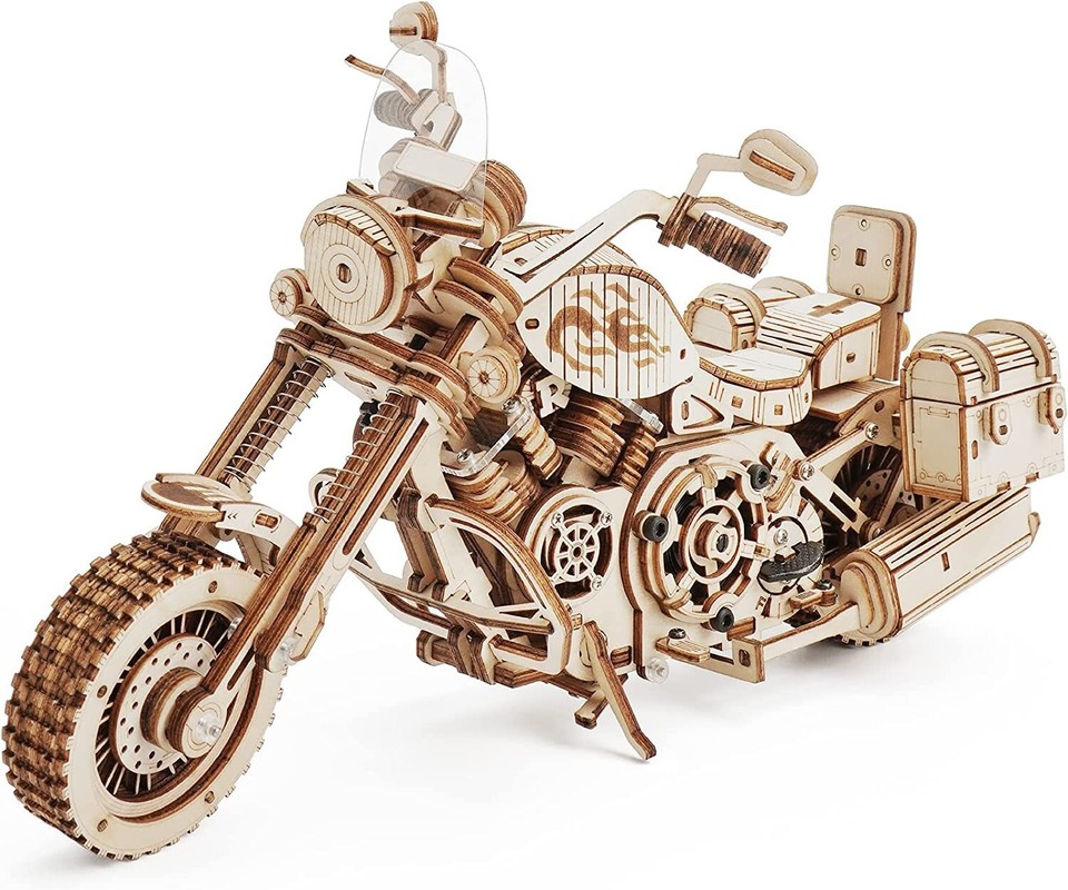 ROKR 3D DIY Wooden Motorcycle Model Building Kit Puzzle Kids Gift ...