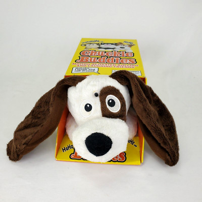 Chuckle Buddies Laughing & Rolling White Brown Dog Plush Toy | eBay