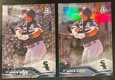 2021 Bowman Platinum Andrew Vaughn 50 Refractor and ICE FOIL Rookie ...