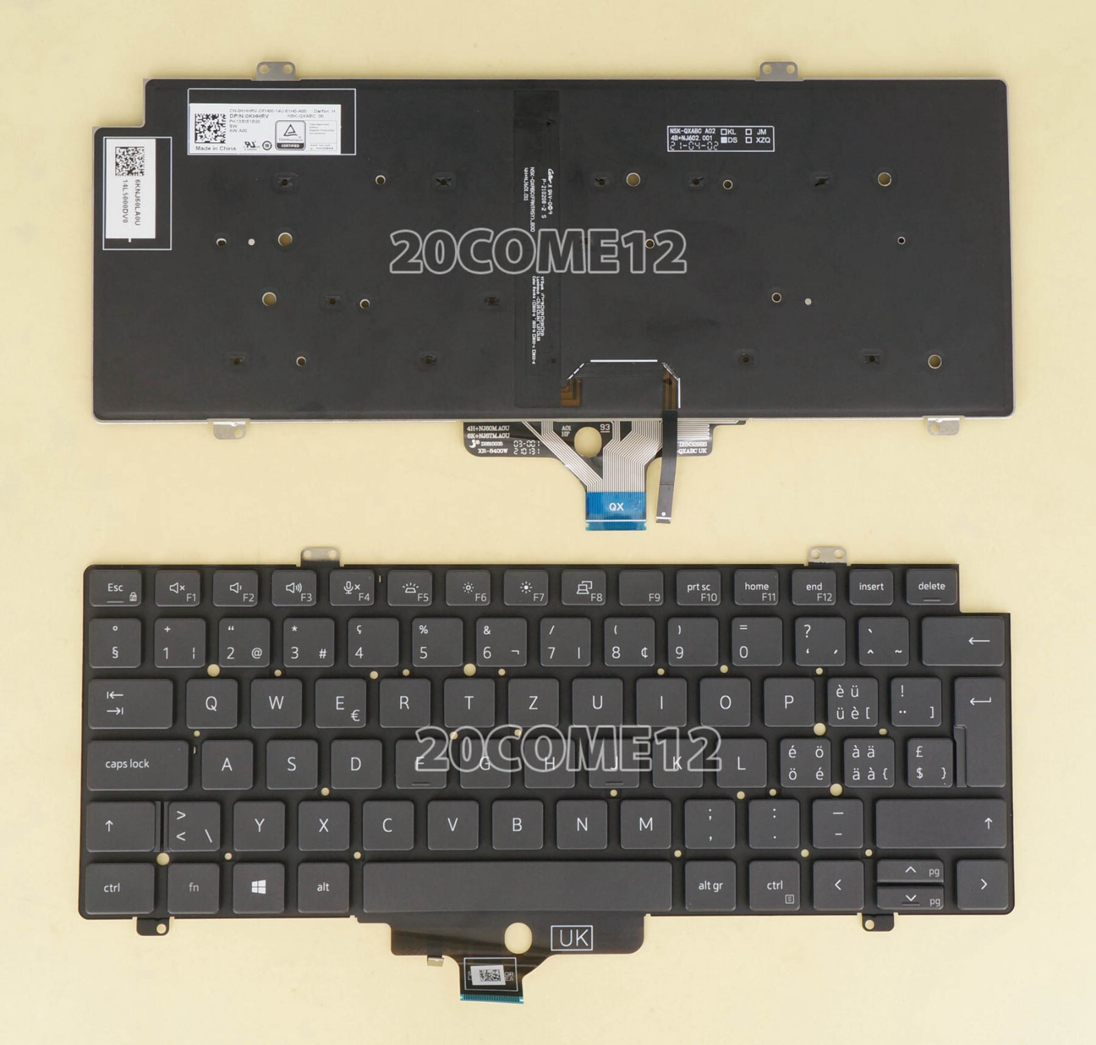 New for DELL Latitude 5421 5430 5431 5440 Keyboard Backlit Swiss ...