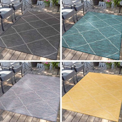 Teppich In-& Outdoor Raute-Look - Wetterfest Balkon Terrasse ...