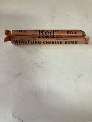 2 INERT Very Old "Little Red Devil Whistling Chaser" Firecracker ...