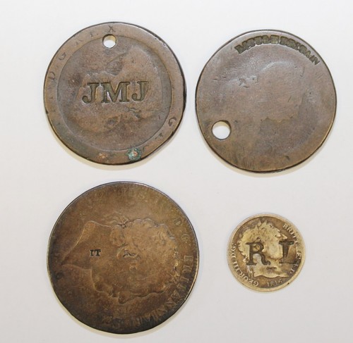 1797 to 1820 4x George III Counter-marked Coins Including Crown | eBay