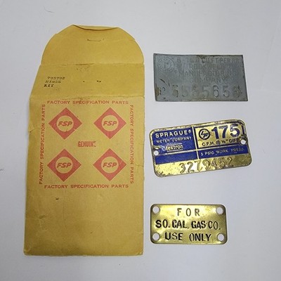 3 Old Gas Company Plates Meter Tags | eBay
