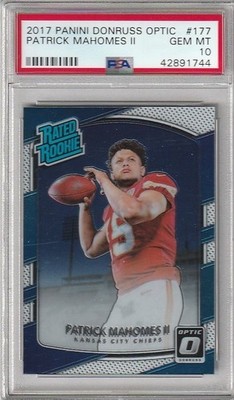 Patrick Mahomes II 2017 Panini Donruss Optic #177 RC Rated Rookie PSA ...
